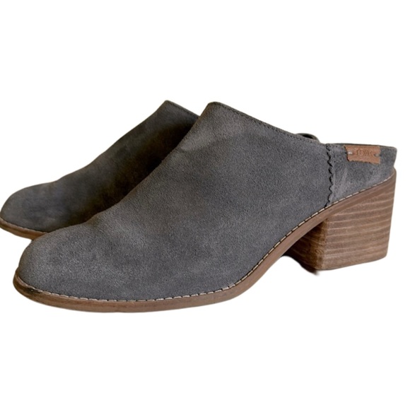Toms | Shoes | Toms Leila Suede Mule Block Heel Slip On Size W7 | Poshmark